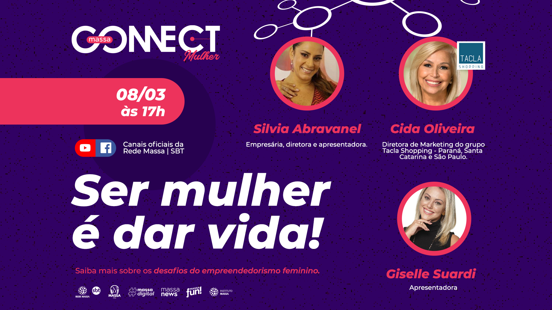 No dia 08 de março, o Grupo Massa promove o primeiro Massa Connect Mulher
