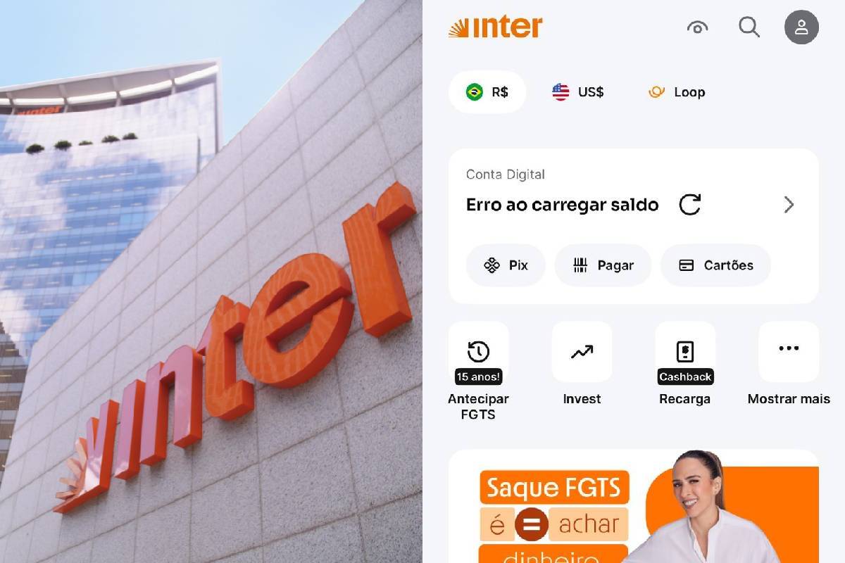 Banco Inter fora do ar? App tem problemas e clientes reclamam