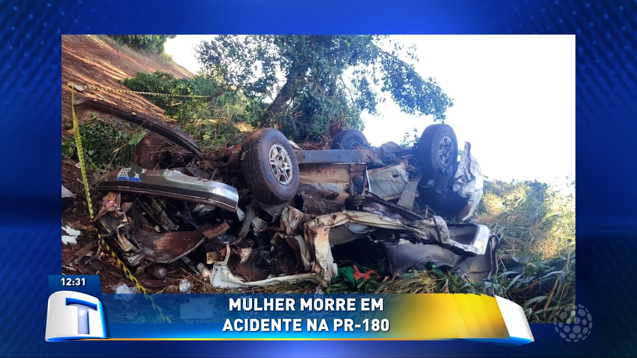 Grave acidente na PR-180 mata uma pessoa e deixa outra gravemente ferida