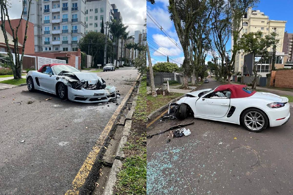Motorista bate Porsche de R$ 665 mil e abandona veículo