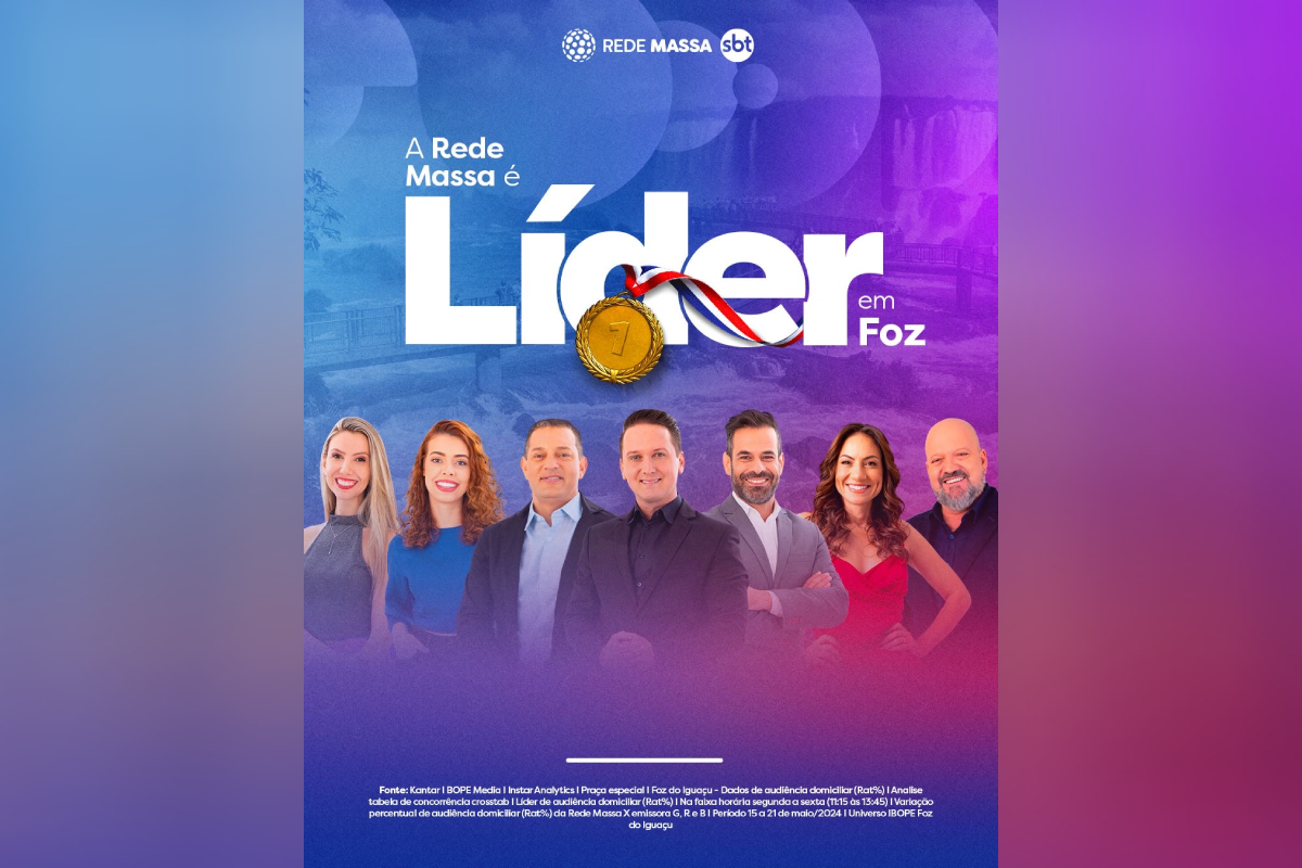 Rede Massa Foz do Iguaçu é líder em audiência, aponta Ibope