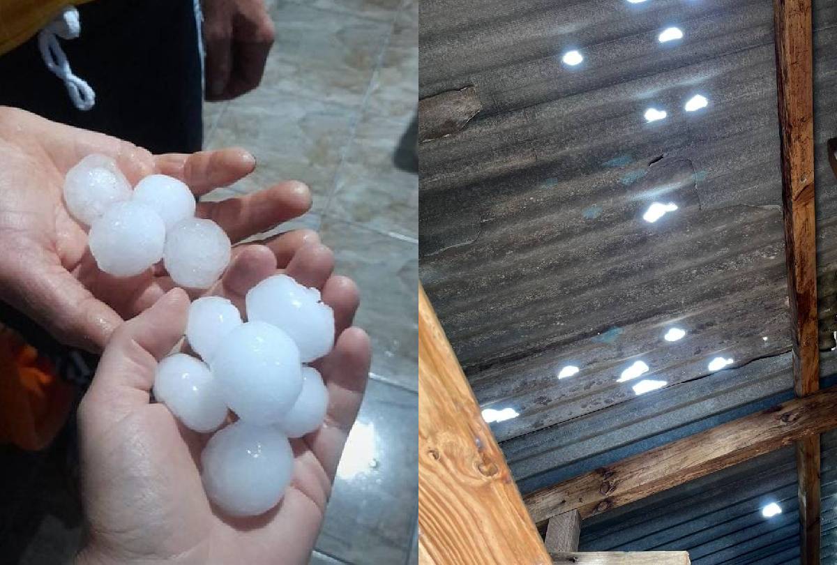 Escola alaga durante forte chuva com granizo no Paraná: vídeo