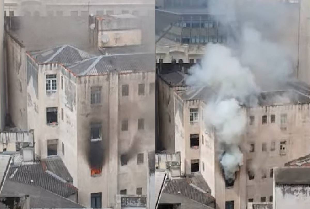 Incêndio de grandes proporções atinge prédio na XV de Novembro