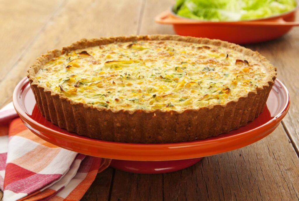 Quiche Leve de Cream Craker e Legumes | Massa.com.br
